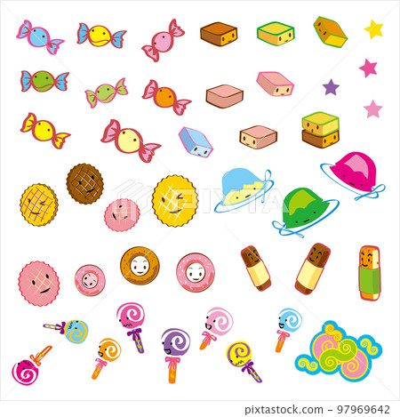 A cute three-dimensional illustration of sweets... - Stock Illustration ...