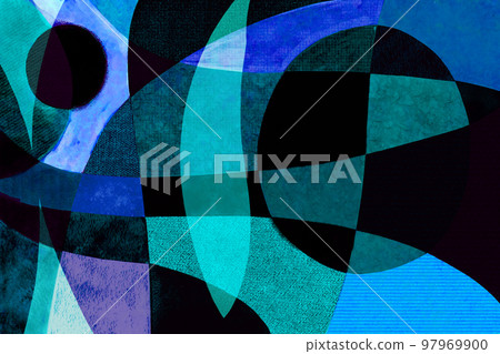 Collage-like color plane composition of curve... - Stock Illustration ...