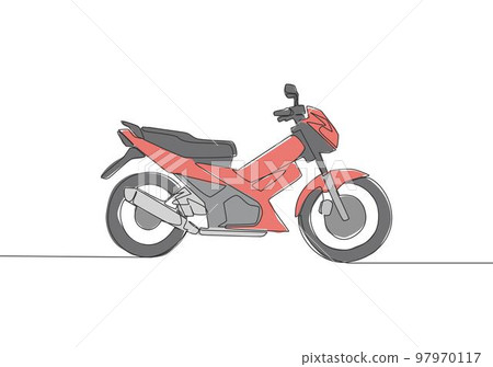 One single line drawing of Asian underbone...-插圖素材 [97970117] - PIXTA圖庫