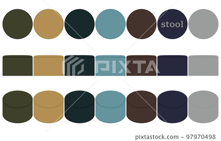 colorful round stools - Stock Illustration [97970498] - PIXTA