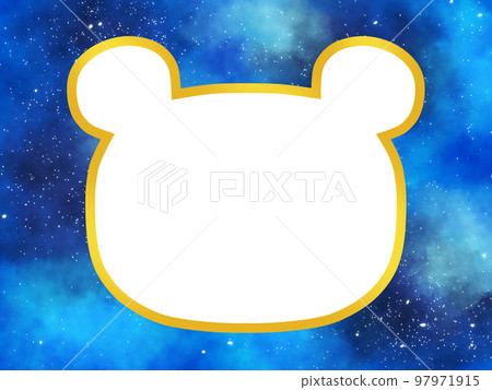 blue galaxy bear shaped frame - Stock Illustration [97971915] - PIXTA