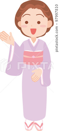 Hot spring inn image _ proprietress _ raise one... - Stock Illustration ...
