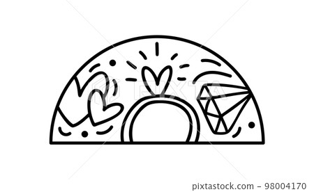 Hand drawn valentine vector ring and jewerly... - Stock Illustration ...