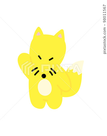 Fox raising hand Yurukawa - Stock Illustration [98011567] - PIXTA