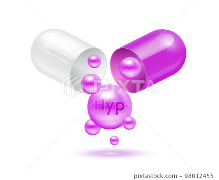 Hydroxyproline amino acid float out of the... - Stock Illustration ...