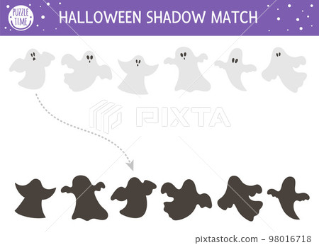 Halloween shadow matching activity for... - Stock Illustration ...