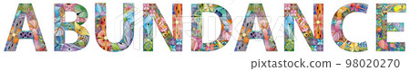 Word ABUNDANCE. Vector zentangle object for... - Stock Illustration ...
