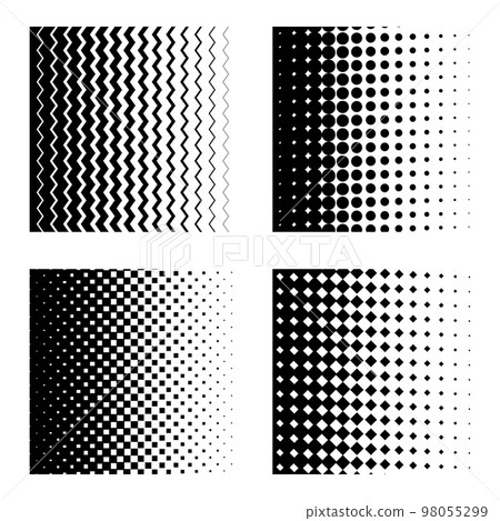Four seamless geometric halftones - Stock Illustration [98055299] - PIXTA