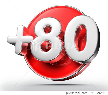 Plus 80 3D. - Stock Illustration [98059293] - PIXTA