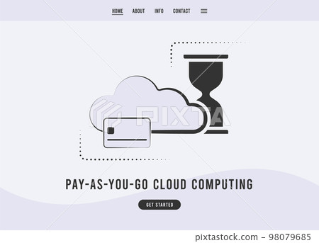 Pay-as-you-go Cloud Computing Payment vector... - Stock Illustration ...