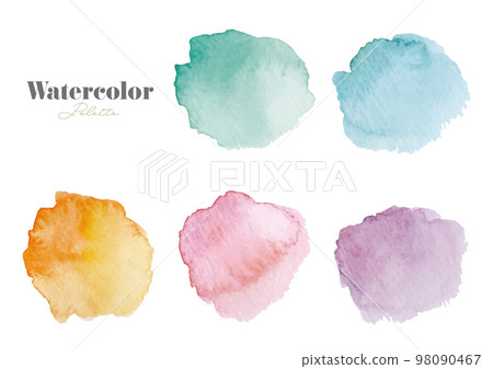 Frame set of colorful watercolor paints. Vector... - Stock Illustration ...