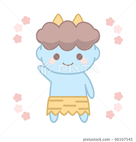 Full body illustration of plum blossom and cute... - Stock Illustration ...