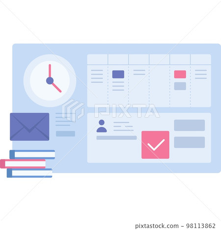 Time management vector icon clock and schedule-插圖素材 [98113862] - PIXTA圖庫