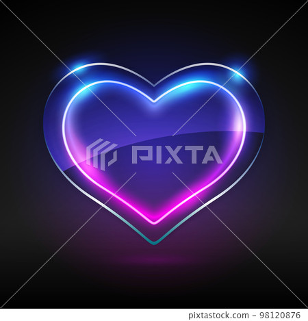 Neon Heart in Glass Icon-插圖素材 [98120876] - PIXTA圖庫