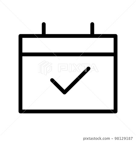 Simple calendar and checkmark. reserve. plan.... - Stock Illustration ...
