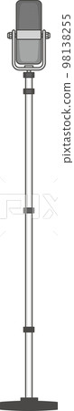 Front view silver stand mic - Stock Illustration [98138255] - PIXTA