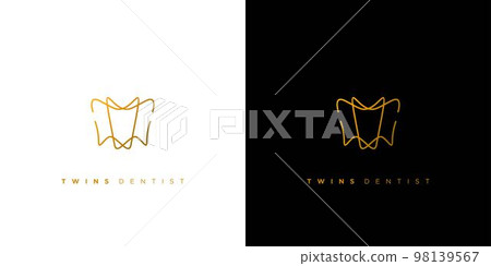 Unique and modern twins teeth logo design 3-插圖素材 [98139567] - PIXTA圖庫