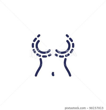 breast implants icon, line vector - Stock Illustration [98157813] - PIXTA