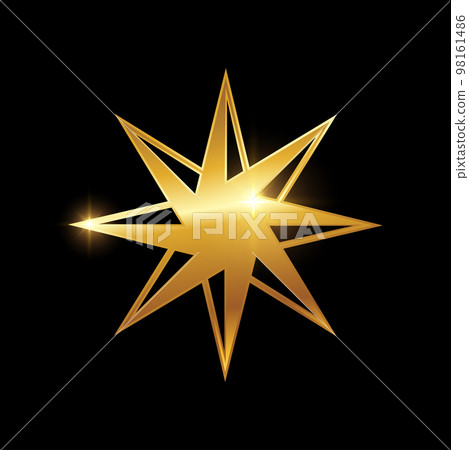 Golden Eight Star Pointed Vector Sign-插圖素材 [98161486] - PIXTA圖庫