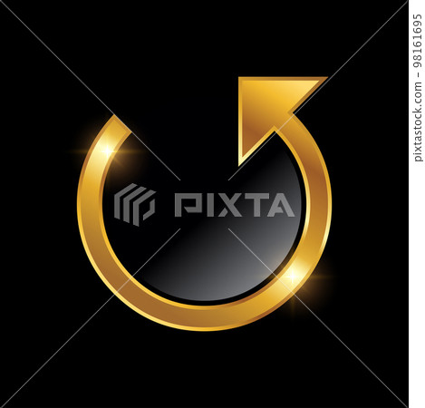 Golden Circle Arrow Vector Sign - Stock Illustration [98161695] - PIXTA