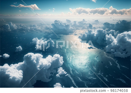 clouds blue sky summer aerial photography sun... - Stock Illustration ...