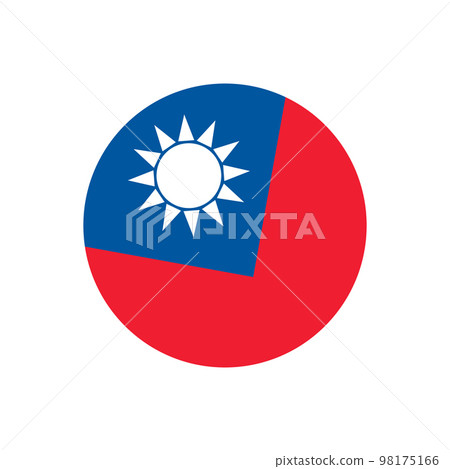 圓形台灣國旗圖標。向量。-插圖素材 [98175166] - PIXTA圖庫