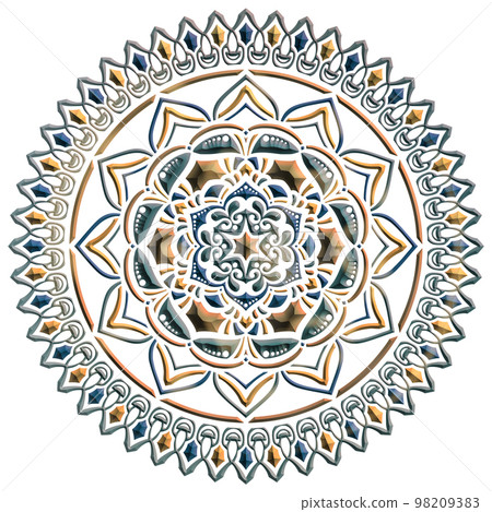 Mandala art (three-dimensional, fancy,... - Stock Illustration ...
