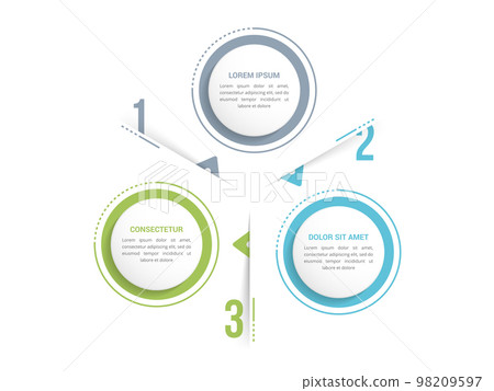 Circle Infographics - Three Elements - Stock Illustration [98209597 ...
