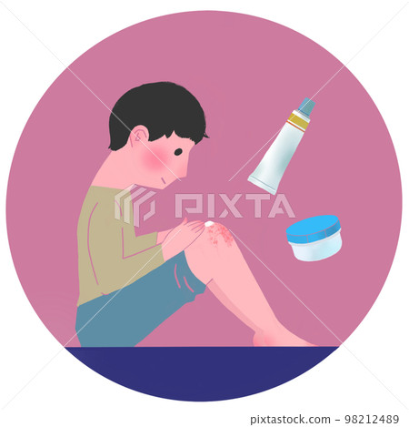 patient applying topical medicine - Stock Illustration [98212489] - PIXTA