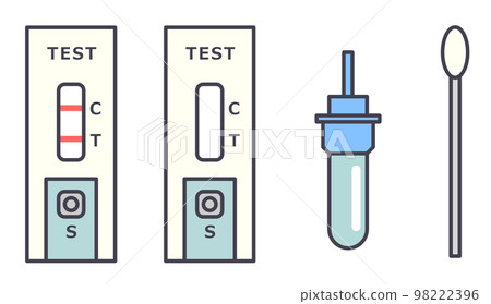 Test kits for positive and negative tests for... - Stock Illustration ...
