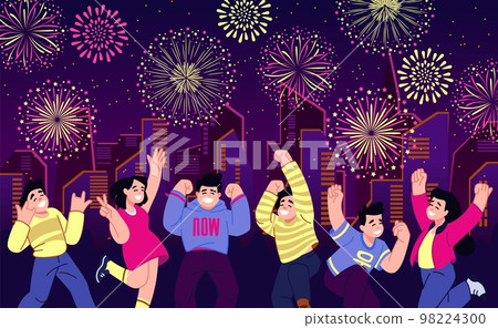 People Celebrating Cartoon