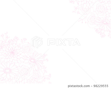 Bouquet of gratitude (line drawing frame,... - Stock Illustration ...