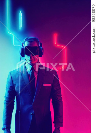 Realistic portrait of a sci-fi secret agent.... - Stock Illustration ...
