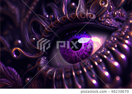 Fantasy alien eye with beautiful makeup... - Stock Illustration ...