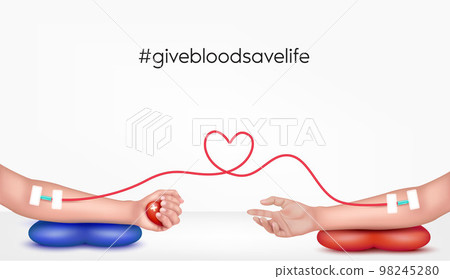 Hands of the giver and the recipient to donate... - Stock Illustration ...