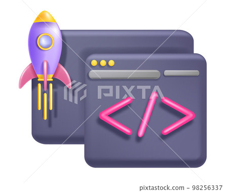 3D code icon, vector business python abstract... - Stock Illustration ...