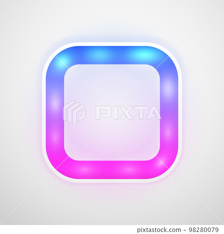 Square Shape LED Lamp Neon Color Icon - Stock Illustration [98280079 ...