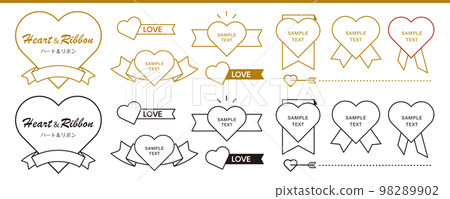 Design material with a heart and ribbon motif.... - Stock Illustration ...