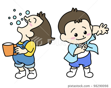 Illustration of a boy changing clothes - Stock Illustration [98290098 ...
