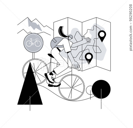 Bike paths network abstract concept vector... - Stock Illustration ...