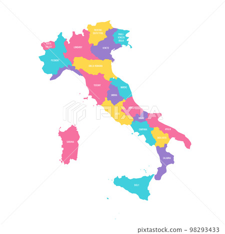 Political Map Of Italy Greyscale Italy Political Map With Borders