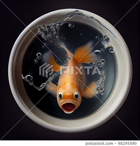 Goldfish in plate With Shocked Look on His... - Stock Illustration ...