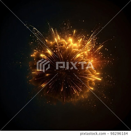 Fireworks gold isolated on black background - Stock Illustration ...