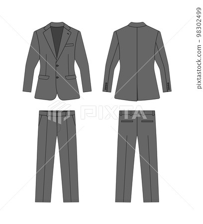 Two-piece business suit vector template... - Stock Illustration ...