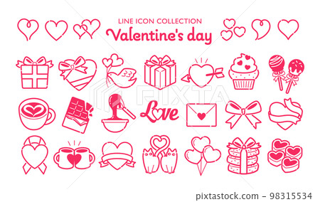 Valentine line icon set - Stock Illustration [98315534] - PIXTA