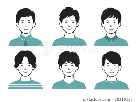 Smiley smile male icon set hairstyle various... - Stock Illustration ...