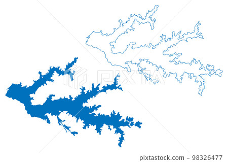 Lake Kyoga (Africa, Republic of Uganda) map... - Stock Illustration ...