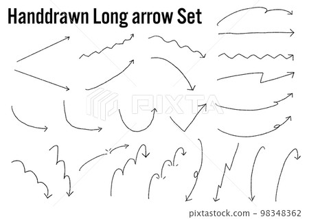 Simple hand drawn thin arrows Vector... - Stock Illustration [98348362 ...