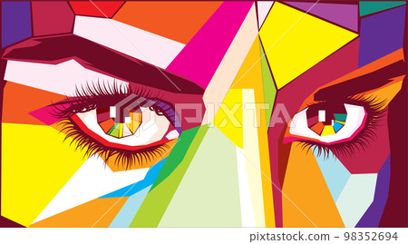 Pop art geometric eyes - Stock Illustration [98352694] - PIXTA