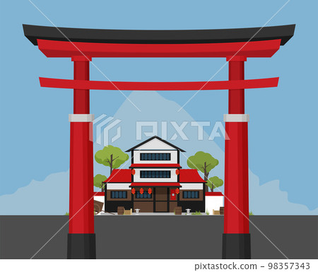 Japan country design template in flat design... - Stock Illustration ...